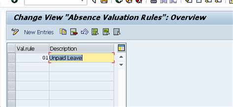 Absence Valuation How To Create In Table Sap Community