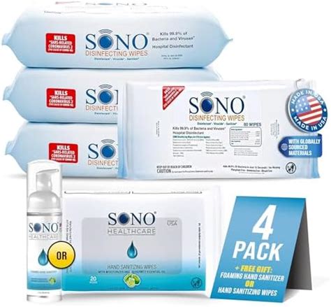 Sono Disinfecting Wipes No Alcohol And Bleach Medical