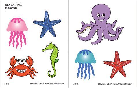 Sea Animals Free Printable Templates And Coloring Pages