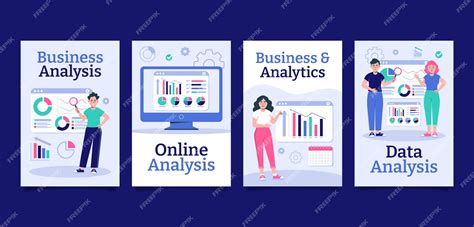 Premium Vector Business Analysis Card Set