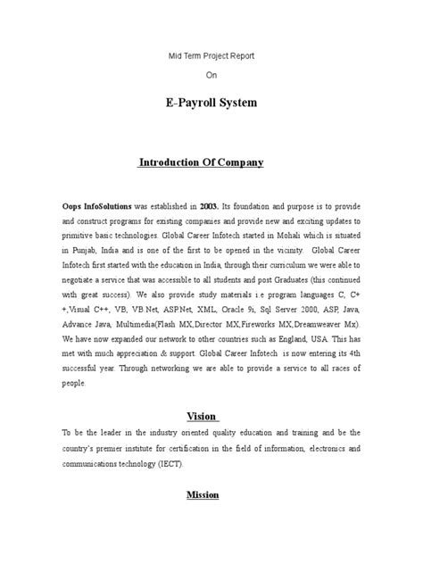 E Payroll System Introduction Of Company Pdf Inheritance Object Oriented Programming