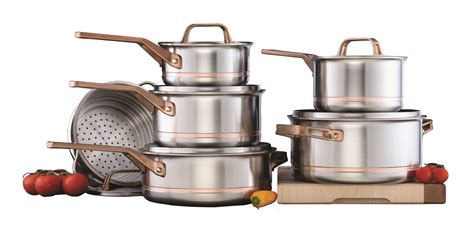 12pc Meyer Copperclad 5 Ply Copper Core Stainless Steel Cookware Set