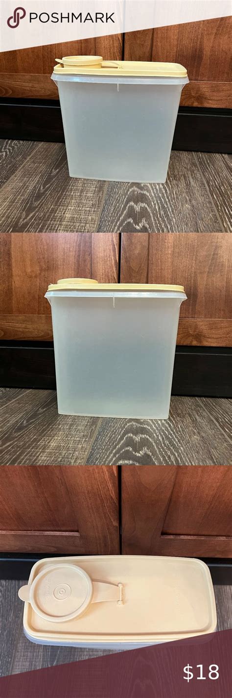 Tupperware Cereal Container With Almond Flip Top Lid Cereal
