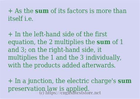Sentence Example Of Sum Englishteststore Blog