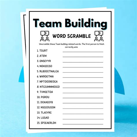 Team Building Word Scramble Team Building Games Office Party Games