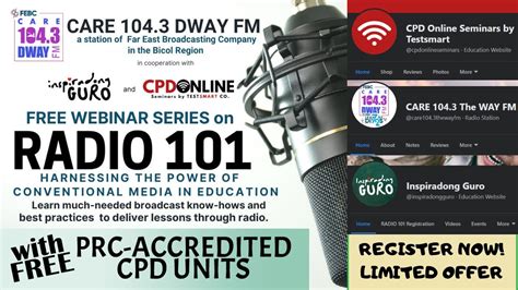 Webinar Series With Free Prc Accredited Cpd Units L Limited Offer L Radio101 With Answers To