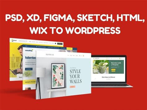 psd xd figma sketch html wix to wordpress website by elementor pro
