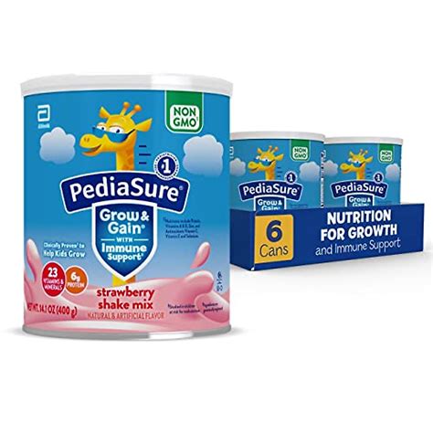 Pediasure Grow And Gain Non Gmo And Gluten Free Shake Mix Powder