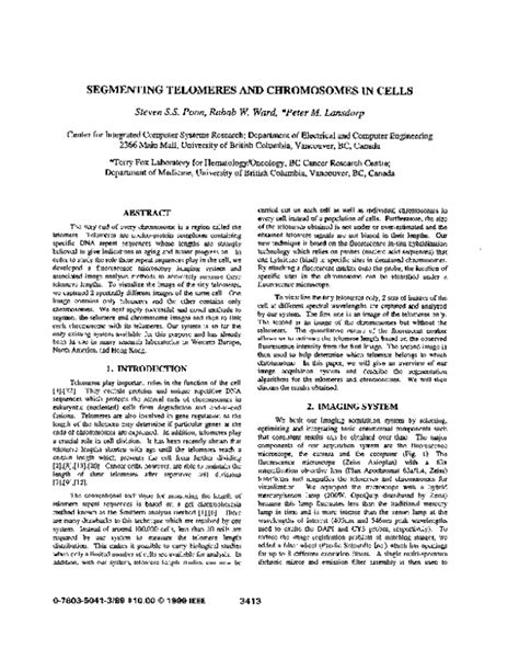 Pdf Segmenting Telomeres And Chromosomes In Cells