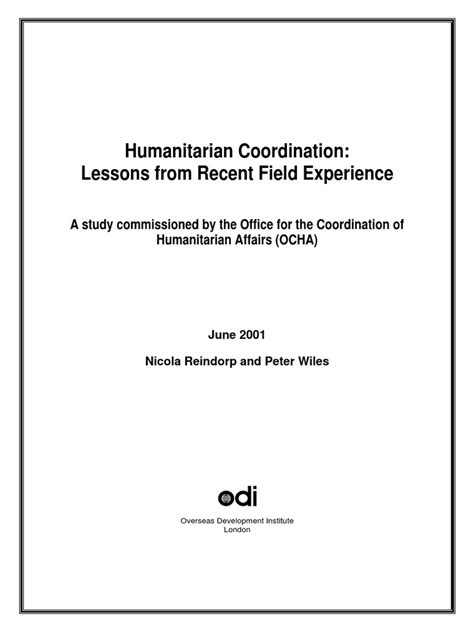 Humanitarian Coordination Pdf