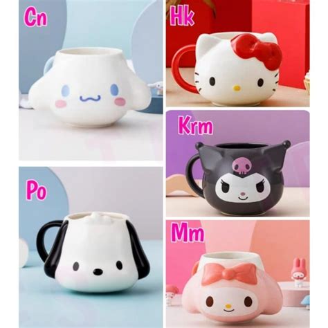 Jual Cl Mug Cangkir Gelas 3d Kuromi Cinnamoroll My Melody Hello Kitty