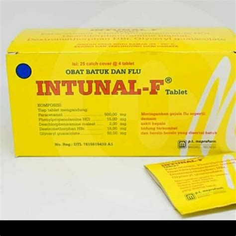 Jual Intunal F Obat Batuk And Flu Strip Isi 4 Tab Shopee Indonesia