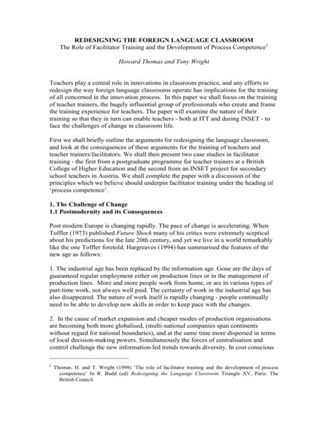 Redesigning The Foreign Language Classroom