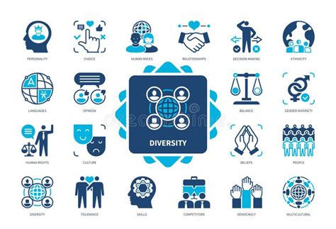 Diversity Solid Icon Set Stock Illustration Illustration Of Equality