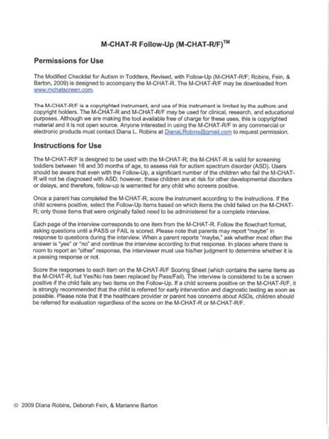 M Chat Rf W Scoring Sheet 15 0120 Pdf