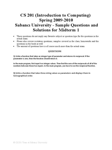Midterm1 Sample Questions Pdf Function Mathematics String Computer Science