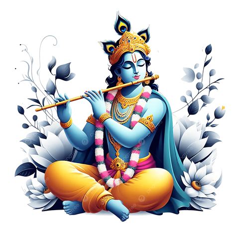 Adult Krishna With Flute Vector Image Adult Krishna Hare Ram Hare