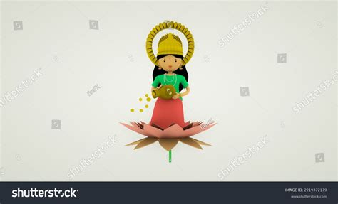 Laxmi 3d Illustration Cute Lakshmi Devi Stock Illustration 2219372179 Shutterstock