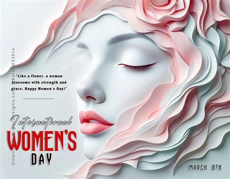 Happy Womens Day Wishes With Paper Cut Womans Face Free Download On