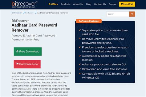 Bitrecover Aadhaar Card Password Remover 2025 Pros And Cons