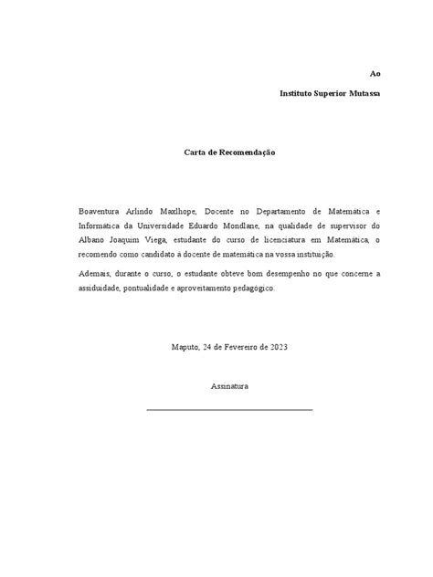 Ao Instituto Superior Mutassa Pdf