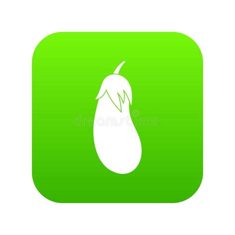 Verde Digital Del Icono De La Berenjena Ilustración Del Vector