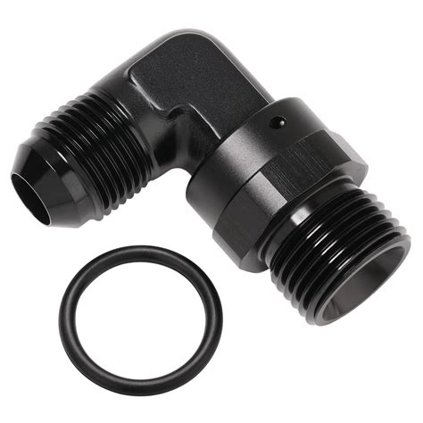 Raceflux 08an Fittings 8an To 8 Orb 90° Fitting Adapter Black