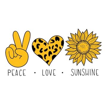 Premium Vector Peace Love Sunshine Vector Illustration