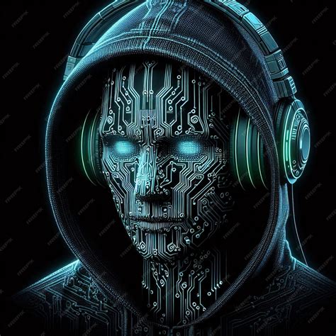 Hacker Gaming Logo Hologram Illustration Premium Ai Generated Image