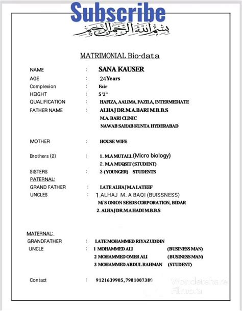 Marriage Biodata Female Biodata Marriage Proposal All In One Online