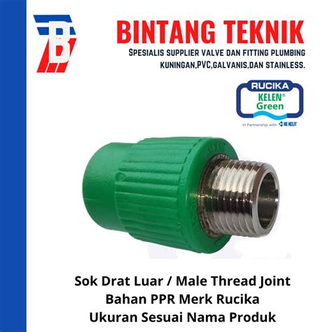 Jual Sok Drat Luar Sdl Ppr Pipa 1 12 Inch 50 Mm Rucika Shopee