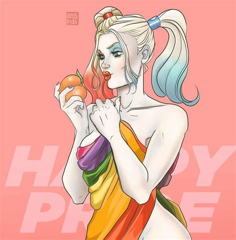 Rule 34 Dc Female Only Flag Harley Quinn Naked Nude Nudity Peach