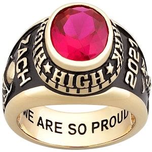 Customizable 18k Gold On Sterling Silver Class Ring Etsy