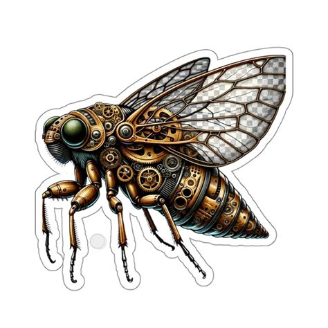 Kira Sticker With Sticker Steampunk Cicada Bug Gears Wings Insect Nature Lover Design Preview