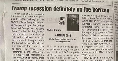 Tennessee Wordsmith A Liberal Dose March 14 2025 Trump Recession On