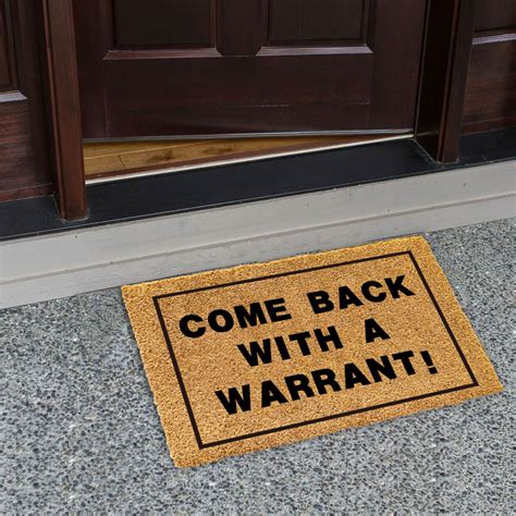 Come Back With A Warrant Doormat Welcome Doormat Front Doormat