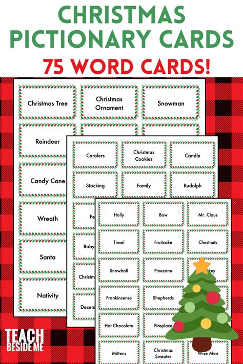 Printable Christmas Pictionary Word List Rossy Printable