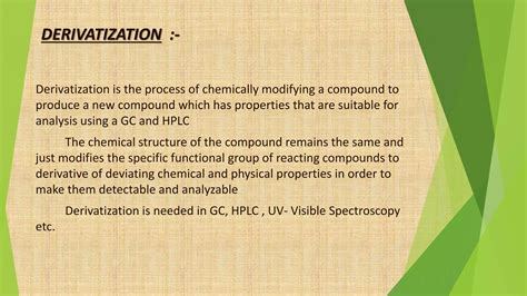 Derivatization In Hplc And Gc Pptx Chemistry Science