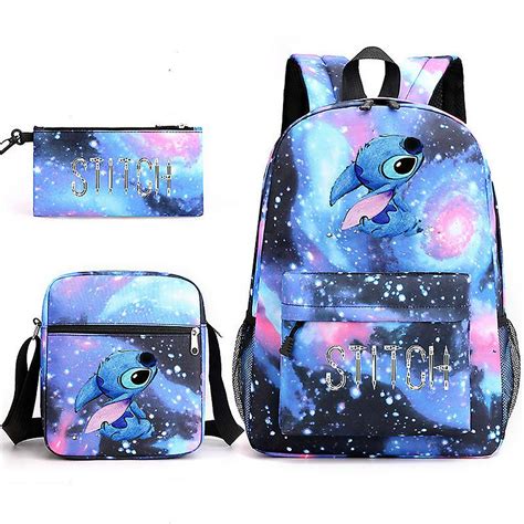 Mochila Lilo Stitch Conjunto De Tres Piezas Bolso Escolar Para Niños