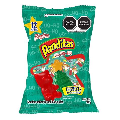 Gomitas Panditas Ricolino Ho Ho Ho Sabor Fresa Limón Y Piña 180 G