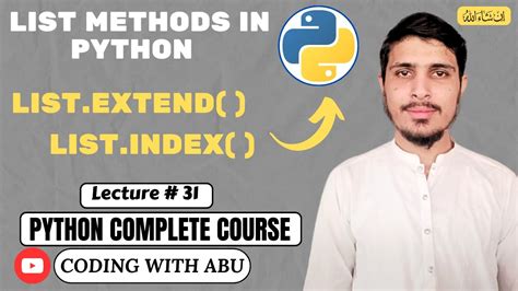 Unlock The Power Of Python Lists Methods🔓 Extend Index Lecture