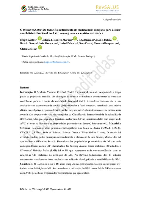 Pdf The Rivermead Mobility Index Is The Most Comprehensive Measurement Instrument To Evaluate