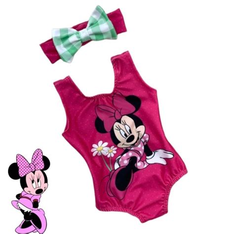 Maio Menina Personagem Body Infantil Bebê Maiô Miney Marsha E Urso