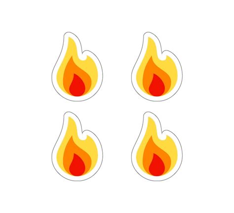 Flame Emoji Sticker Sheet Mini Fire Emoji Kiss Cut Stickers Etsy