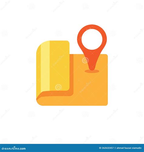 Red Direction Pointer On Folded City Map Stock Illustration