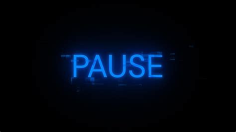 Premium Photo Pause Text With Screen Effects Of Technological Glitches