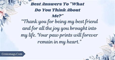 Best Answers To What Do You Think About Me