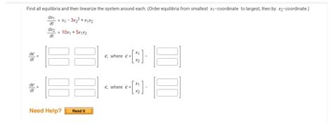 solved find all equilibria and then linearize the system