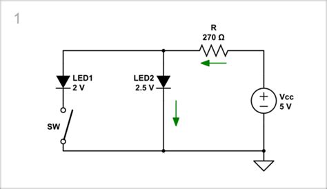 Transistors Circuit That Turns Two Leds Offon Depending On Switch
