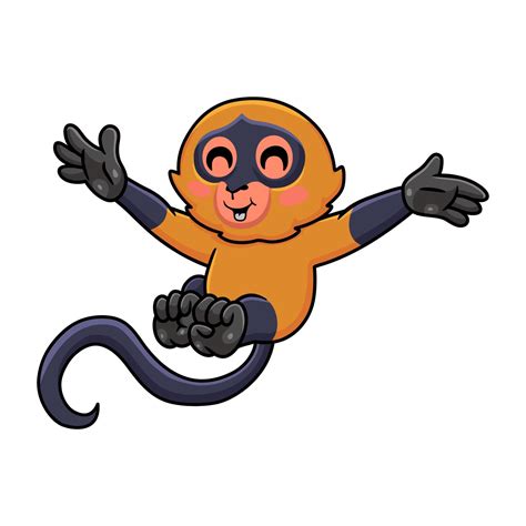 Cute Spider Monkey Cartoon Posing 14819886 Vector Art At Vecteezy